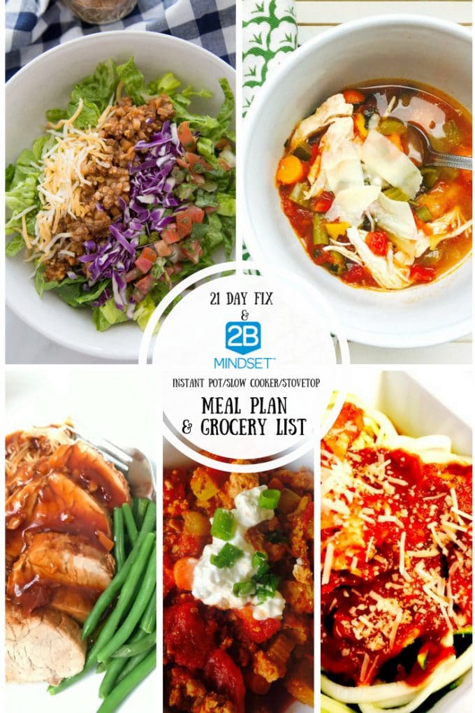 2B Mindset Meal Plans & Grocery List Roundup | Weekly Dinner Plan ...