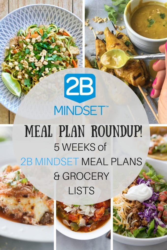 2B Mindset Meal Plans & Grocery List Roundup | Weekly Dinner Plan ...